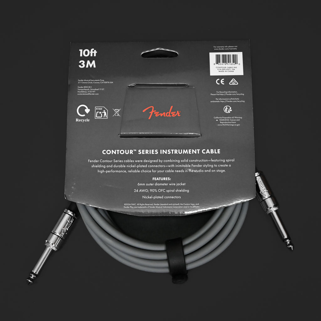 Fender Contour Series Instrument Cables 10ft (Str/Str) - Inca Silver ...